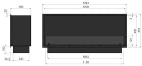 InFire - Vestavěný BIO krb 49,4x124,4 cm 6kW černá