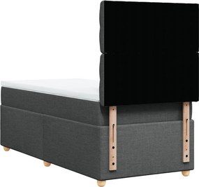 Box spring postel s matrací tmavě šedá 100 x 200 cm textil 3291199