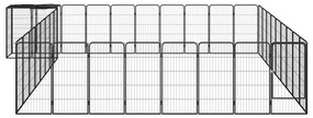 vidaXL 38panelová ohrádka pro psy černá 50 x 100 cm práškovaná ocel