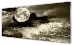 akrylový obraz Noc Měsíc Krajina 125x50 cm