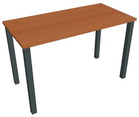 Stůl pracovní rovný 120 cm hl. 60 cm - Hobis Uni UE 1200 Dekor stolové desky: třešeň, Barva nohou: černá