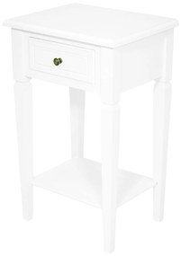 Bílý dřevěný stolek 60761