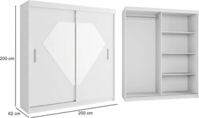 ARK Šatní skříň  se zrcadlem DIANE, 200 cm