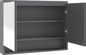 Koupelnová skříňka se zrcadlem 80 x 15 x 60 cm MDF šedá 331534