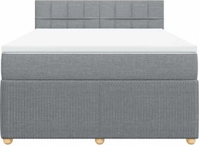 Box spring postel s matrací světle šedá 140 x 200 cm textil 3289779