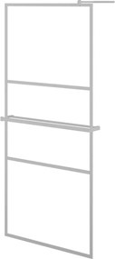 Zástěna do průchozí sprchy s policí chrom 90x195 cm ESG/hliník 3185497