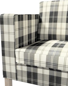 Potah na pohovku IKEA  Karlanda rozkládací, krátký barva černá látka pletený vzor, vzorované