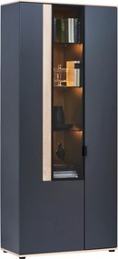 XXXLutz VITRÍNA, antracitová, barvy dubu, 93,2/213,1/42 cm Dieter Knoll - Kredence a vitríny - 001770000711