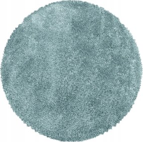 Ayyildiz, Kusový koberec Fluffy Shaggy 3500 blue kruh, 80x80 (průměr) kruh, modrá, ložnice