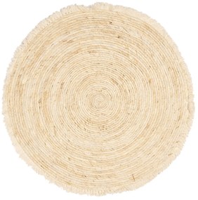 Přírodní kulatý koberec z mořské trávy s třásněmi - Ø 70 cm