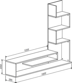 CASARREDO MAMBA obývací stěna, dub Artisan / černá
