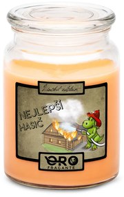 Svíčka Soptík – hasič (Vůně svíčky: Tropické ovoce)