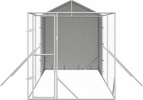 Venkovní psí kotec se střechou stříbrný 2 x 6 x 2,5 m ocel 3190475