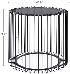 Černý kovový odkládací stolek Bizzotto Kieram 50 cm
