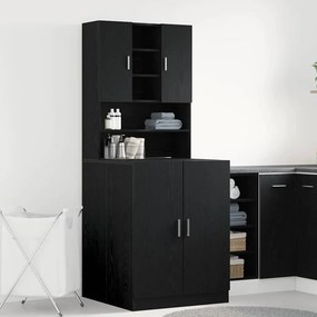 Skříň na pračku 2 ks Černý dub 70,5 x 71,5 x 181,5 cm 3332516