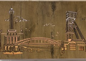 Li-Go "Ostrava" světelný obraz 230V 130x40 cm provedení povrchu: dub světlý
