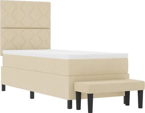 Postel s boxspringem s čelo Krémová 80 x 200 cm textil 3344105
