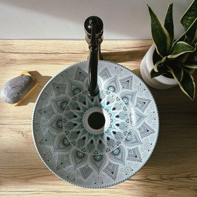 Rea Mandala, umyvadlo na desku 400x400x115 mm, vícebarevné, REA-U7502