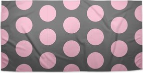 Sablio Ručník Velké růžové puntíky - 50x100 cm