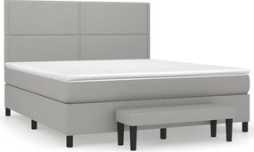 Box spring postel s matrací světle šedá 180 x 200 cm textil 3136533