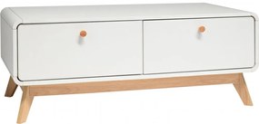 Danish style Konferenční stolek Caitlin, 100 cm, bílá / přírodní