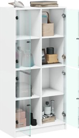 Highboard s dvířky bílý 68 x 37 x 142 cm kompozitní dřevo 3295857