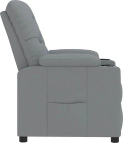 Polohovací křeslo světle šedé textil 339102