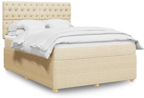 Box spring postel s matrací krémová 140x190 cm textil 3294363