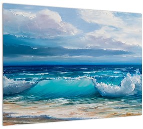 Skleněný obraz - Mořské vlny (70x50 cm)