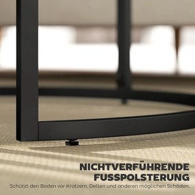 HOMCOM Sada 2 skládacích konferenčních stolků, kulatý konferenční stolek, stohovatelné, industriální design, kovové nohy, šedé