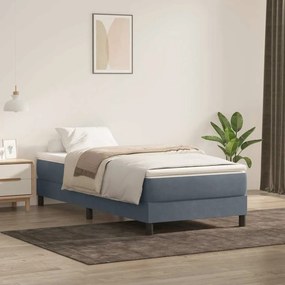 Postel Box Spring bez matrace tmavě šedá 100x220 cm samet 3315862