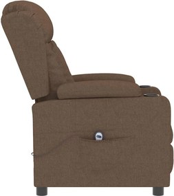 Elektrické polohovací křeslo hnědé textil 3098781