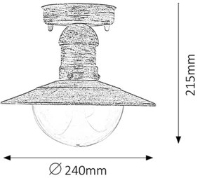 Rabalux 8739 - Venkovní stropní svítidlo OSLO 1xE27/60W IP44