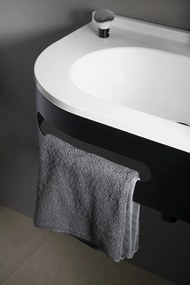 Sapho, PULSE konzola s držákem ručníků, pravá, černá mat, BM658-CP