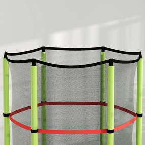 HOMCOM Dětská trampolína Ø140x190 cm pro děti 3-6 let se bezpečnostní sítí, 45 kg nosnost, interiérová zelená