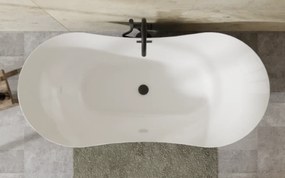 Besco Akrylátová volně stojící vana Amber BW 170x80 Barva: Bílá/černá, Rozměry (cm): 170x80, Typ a barva výpustě: Click-Clack s přepadem, grafit