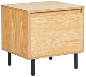 Noční stolek s 1 zásuvkou světlé dřevo NIKEA Beliani