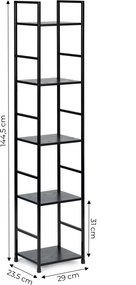Regál LOFT 29 cm černý