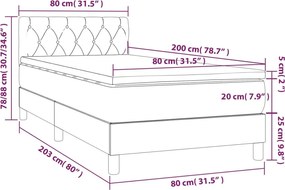 vidaXL Box spring postel s matrací 80 x 200 cm textil [3140256] Barva: Černá