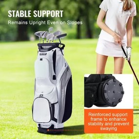 91,4 cm taška na golfový vozík 14cestný organizér Dělič Top 13 kapes Bílý nylon