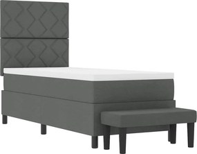 Postel s boxspringem s čelo Tmavě šedá 80 x 200 cm textil 3344101