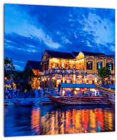 Obraz nočního města Hoi An, Vietnam (30x30 cm)