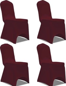 vidaXL Strečové potahy na židle 4 ks [131410] Barva: Vínová