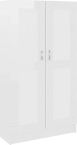 vidaXL Knihovna 82,5x30,5x150 cm dřevotříska [802729] Barva: bílá s vysokým leskem