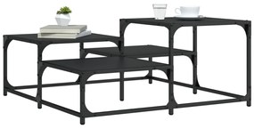 Konferenční stolek černý 87,5 x 87,5 x 40 cm kompozitní dřevo - Default Title
