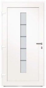 Vchodové dveře hliník a PVC bílé 100 x 200 cm - Default Title