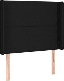 Box spring postel s matrací a LED černá 100x200 cm textil 3138775