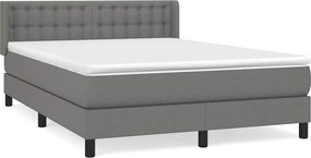 Box spring postel s matrací tmavě šedý 140 x 190 cm textil 3130026