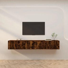 Nástěnné TV skříňky 3 ks kouřový dub 80 x 34,5 x 40 cm 3188363