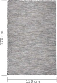 Venkovní hladce tkaný koberec 120x170 cm hnědý a modrý 340816